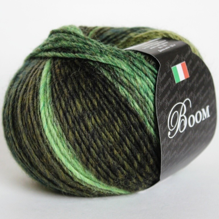 Пряжа Boom Seam цвет 58314 зеленое ассорти, 2шт*(135м/50г), 51% ...
