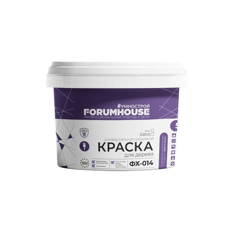 Краска FORUMHOUSE Для Дерева Универсальная Укрывная Гладкая ...