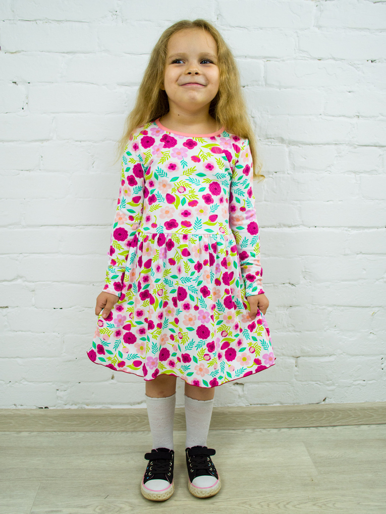 ПЛ-744/Платье детское белые цветы, Девочки, стиль Праздничный ...