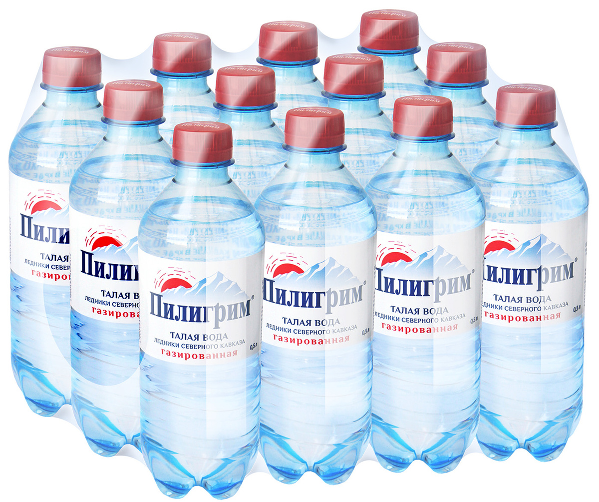 Вода Пилигрим питьевая талая ледников Северного Кавказа газированная ...