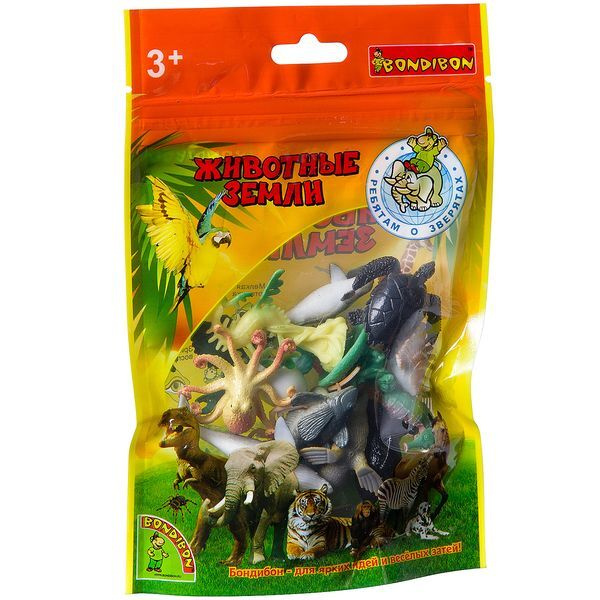 Набор животных океана 15 шт. 2,5" , BONDIBON "Ребятам о Зверятах", РАС 11,8х17,8 см, арт.163/15 ...