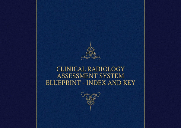 CLINICAL RADIOLOGY ASSESSMENT SYSTEM BLUEPRINT - INDEX AND KEY - купить ...