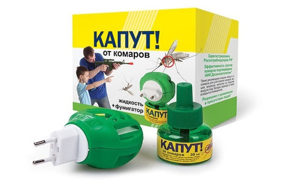Средство от комаров, Фумигатор + Жидкость от насекомых Капут, 30 мл ...