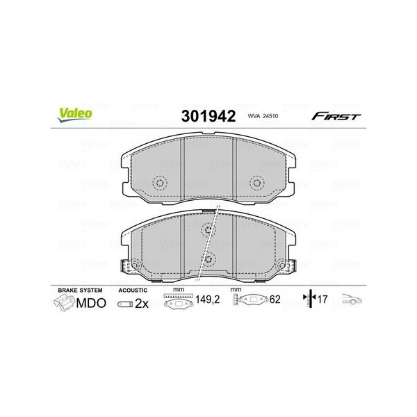 Колодки тормозные Valeo 301942 Передние - купить по низким ценам в ...