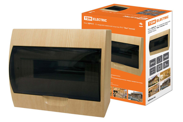 Бокс ЩРН-П-12 модулей навесной пластик IP41 "Эко" (сосна) TDM - купить по выгодной цене в ...
