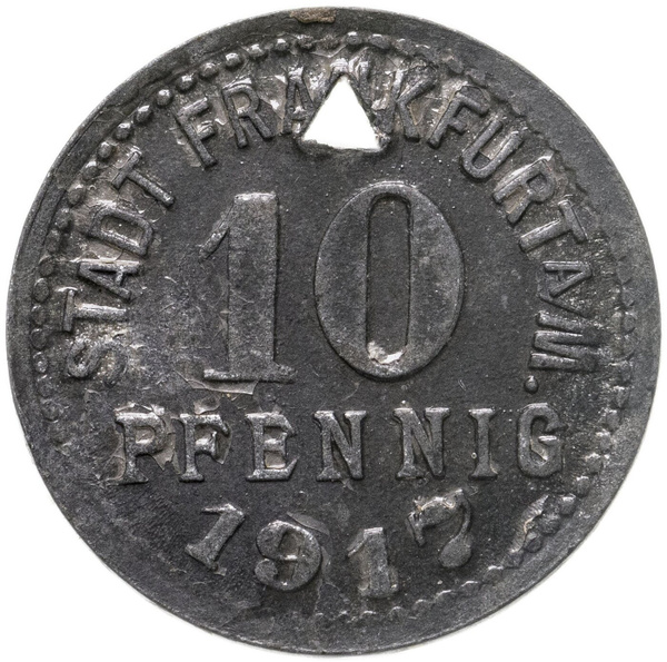 Монета Германия Франкфурт-на-Майне нотгельд 10 пфеннигов 1917 - купить в интернет-магазине OZON ...