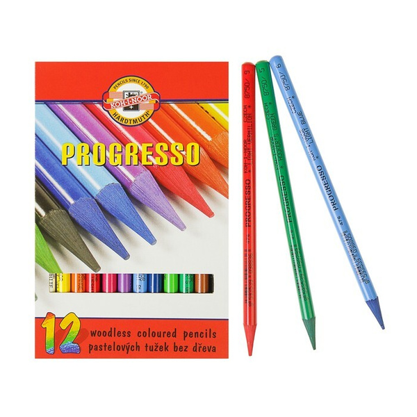 Карандаши художественные 12 цветов Koh I Noor Progresso 8756 цветные