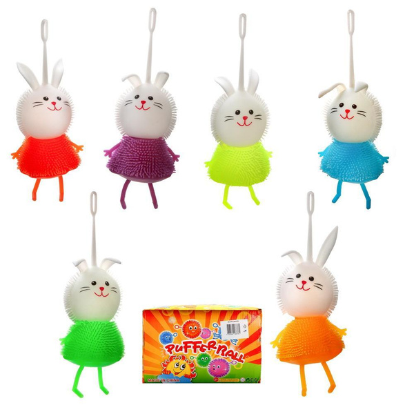 Игрушка тянучка антистресс детская Junfa Мялка, Кролик, Свет, Сквиш для детей Игрушки ...