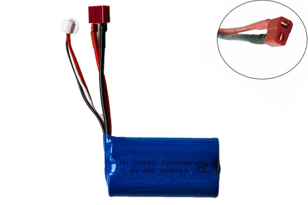 Аккумулятор для REMO HOBBY 1/16 18650 LI-ION 7.4V 2000MAH разъем T-PLUG ...