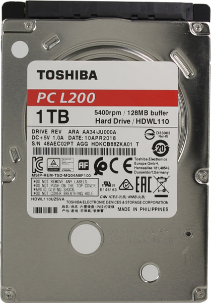 1 ТБ Внутренний жесткий диск Toshiba L200 Slim871_341020 озон ...