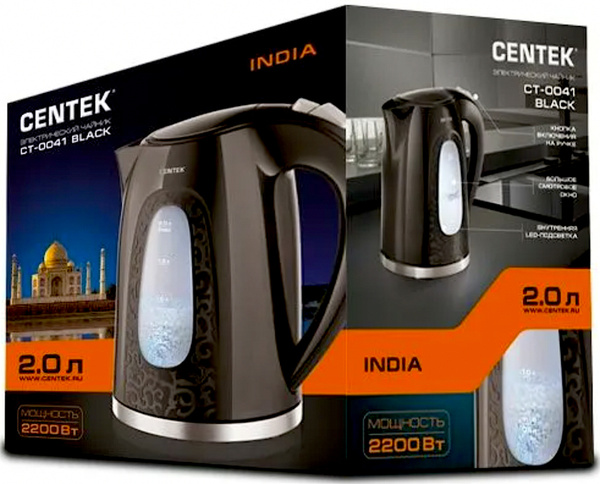 Купить электрический чайник Centek Чайник CT-0041/чёрный/2л/ для дома/на кухню/с подсветкой ...