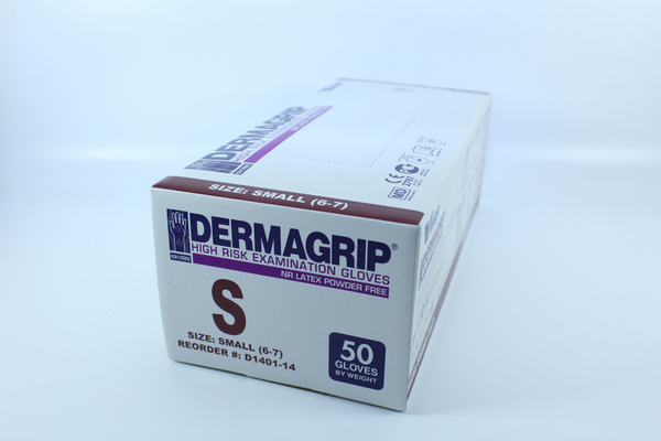 Перчатки Dermagrip HIGH RISK латексные неопудренные S 25 пар ( 50 штук ...