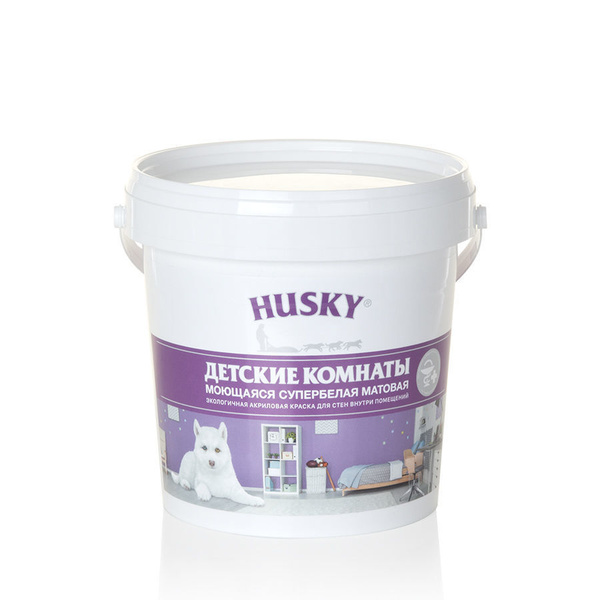 Краска HUSKY краски_интерьерные30т30 Быстросохнущая, Акриловая, Матовое ...