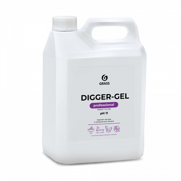 DIGGER-GEL PROFESSIONAL Средство щелочное для прочистки труб, 5л ...