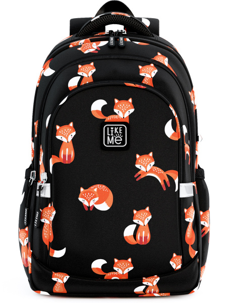 Рюкзак школьный Like.Me School Черные лисы купить на OZON по низкой ...