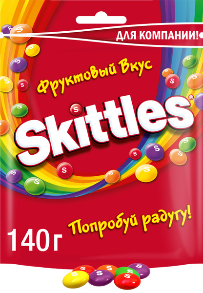 Конфеты драже Skittles в разноцветной глазури, 132 г , Фрукты - купить ...