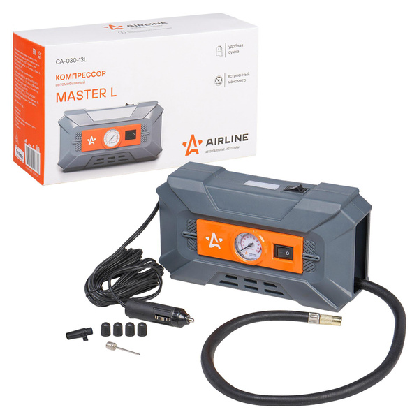 Компрессор Airline MASTER L (CA-030-13L), пластиковый корпус, фонарь в комплекте, с сумкой (22 л ...