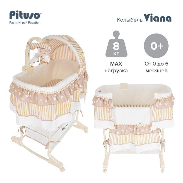 Кроватка, колыбель для новорожденных 3 в 1 Pituso 3 в 1 Viana Stars Beige - купить с доставкой ...