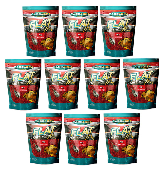 Прикормка CARPAREA FLAT METHOD КАРП (Красная рыба) 10 пакетов по 600 г - купить с доставкой по ...