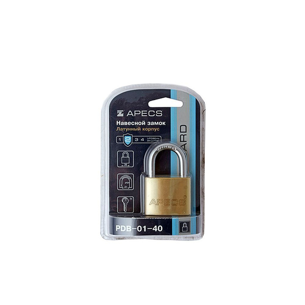 Замок навесной Apecs, PDB-01-40, ВС1140, блистер, цилиндровый, 3 кл - купить по низкой цене в ...