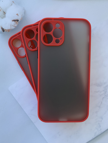 Чехол для айфон 13 про макс / iphone 13 pro max, красный, прозрачный ...