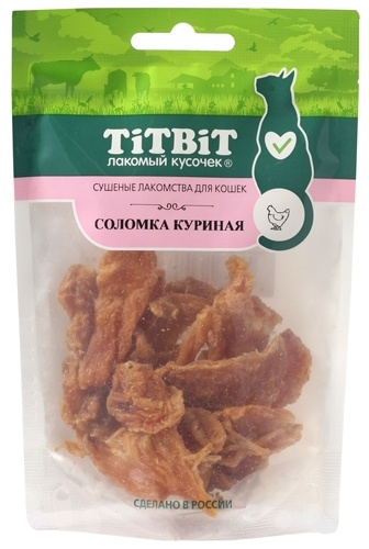Titbit Сушеные лакомства для кошек Соломка куриная 25г - купить с ...