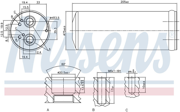 NS95352_AID210GR9313778FT 351 197771 8E0820193E осушитель конд Audi A4 ...