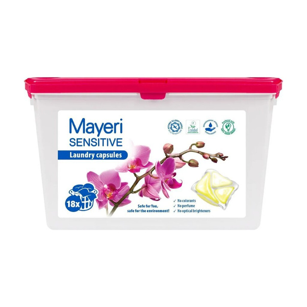 Капсулы для стирки Mayeri, Sensitive ЭКО, 18 шт - купить с доставкой по выгодным ценам в ...