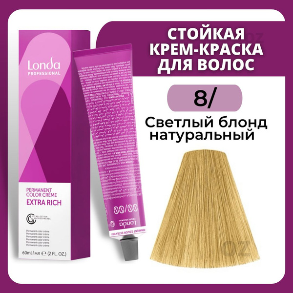 Londa Professional СТОЙКАЯ краска для волос 8/ светлый блонд ...
