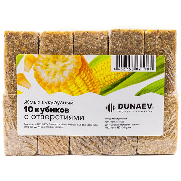 Жмых кукурузный Dunaev 300 гр (10 кубиков с отверстиями) - купить с ...