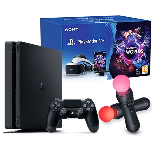 Игровая приставка Sony PlayStation 4 Slim 1 Tb + шлем PlayStation VR v ...