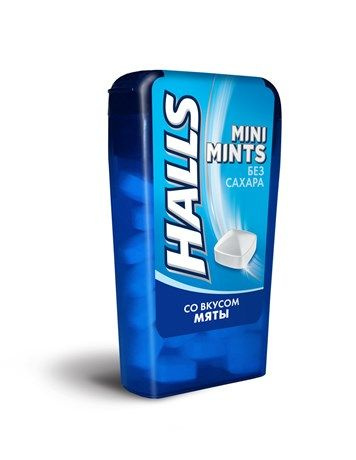 Конфеты Halls Mini Mints без сахара со вкусом мяты, 12,5 г 10 шт ...
