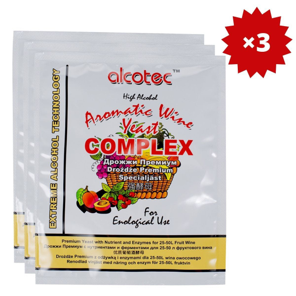 Дрожжи для вина Alcotec Aromatic Wine Complex, 40 г, 3 шт. - купить с доставкой по выгодным ...