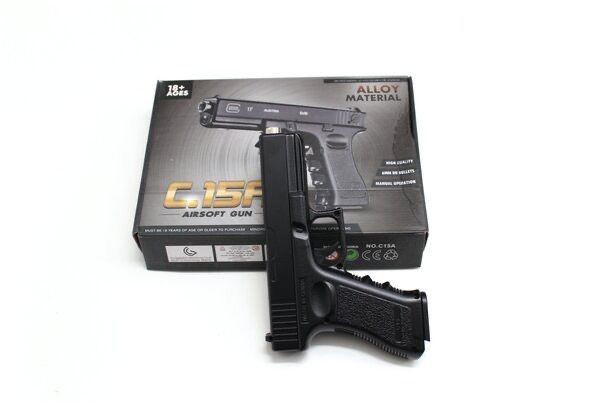 Игрушечный пневматический пистолет Глок(Glock 17) C15A металл - купить ...