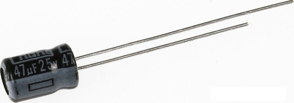 ECAP (К50-35 мини), 47 мкФ, 25 В, 6х7мм, Конденсатор электролитический ...