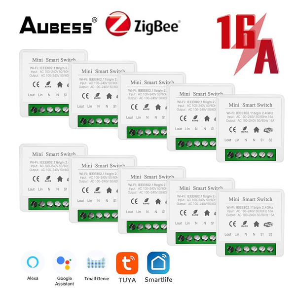 Умное реле контроллер Tuya Zigbee 16А для умного дома, без монитора мощности, работает с Яндекс ...