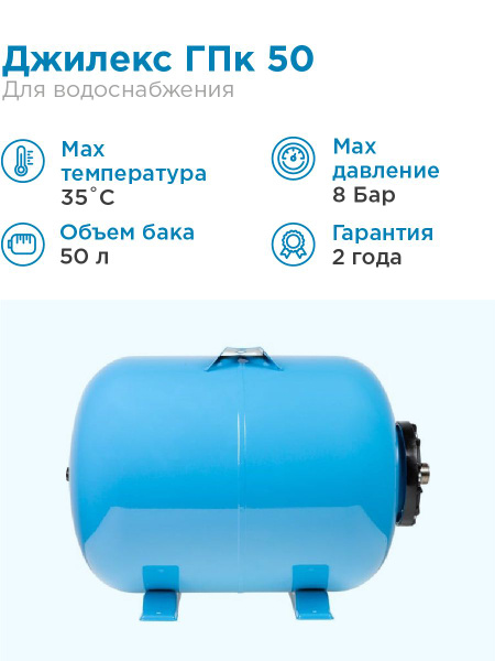Гидроаккумулятор для водоснабжения 50л Джилекс ГПк 50 синий ...