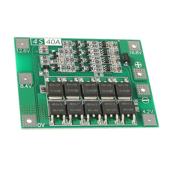 BMS 4S 40A, контроллер заряда Li-ion батарей с балансировкой 14.4В 16В ...