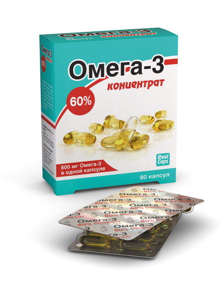 Омега-3 концентрат 60% капс.1000 мг №80 РеалКапс/RealCaps - купить с ...