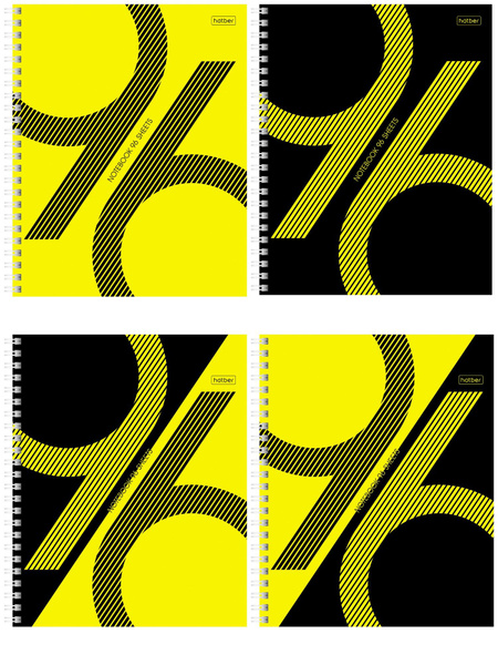 Набор тетрадей Hatber 96 листов, формата А5, в одну линию, на гребне, 65 г/кв. м, 4 штуки/4 ...