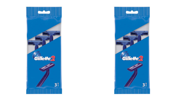 Gillette Одноразовые мужские бритвы Gillette2, с 2 лезвиями, 3 шт, 2 упаковки - купить с ...