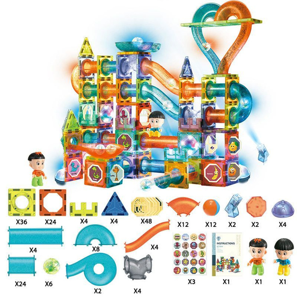 Магнитный конструктор светящийся развивающий Light Magnetic Blocks ...