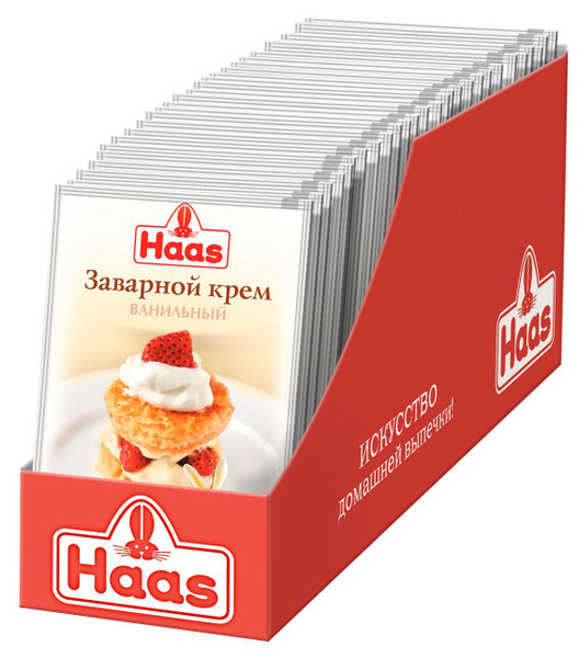 Haas крем заварной ванильный, 100 г x 25 шт - купить с доставкой по ...