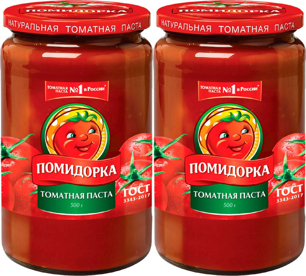 Томатная паста Помидорка, комплект: 2 упаковки по 500 г - купить с ...