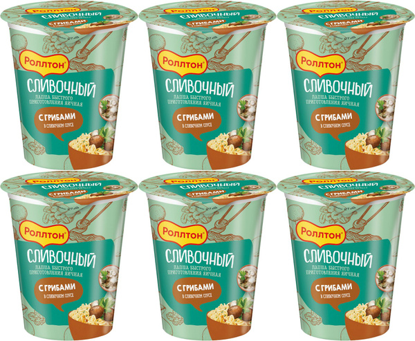 Лапша Роллтон с грибами в сливочном соусе быстрого приготовления ...