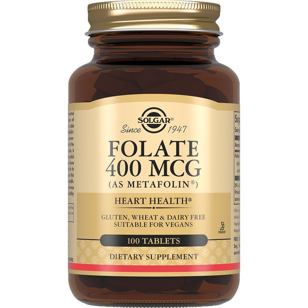Solgar Folate 400 mcg Metafolin (Солгар Фолат 400 мкг Метафолин), 100 ...