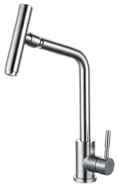 Смеситель HAIBA HB304-1/сталь (HB73304-1) Нержавеющая сталь Гибкая подводка, Поворотный - купить ...