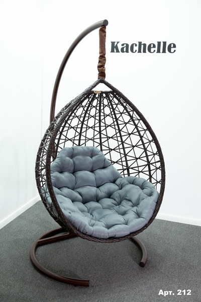 Садовые качелих107х207 см, Kachelle Подвесное кресло белый ротанг (ромб ...