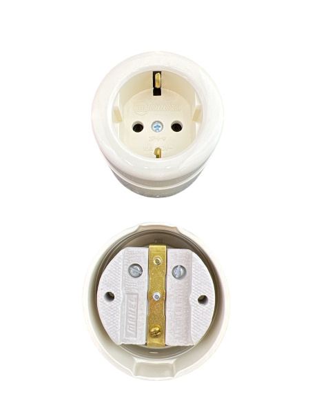 Розетка круглая накладная с заземлением Makel 16011 ОП 16А IP20 - купить по низкой цене в ...