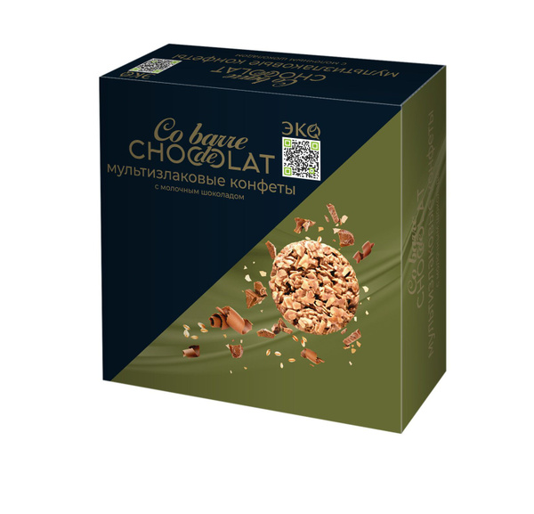 Мультизлаковые конфеты CO BARRE DE CHOCOLAT с молочным шоколадом, 200г ...